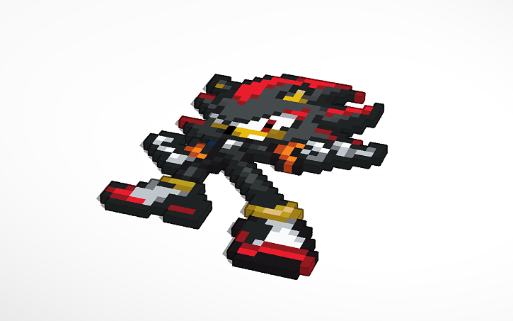 3D design Shadow the Hedgehog - Pixel Art - Tinkercad