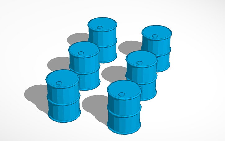3D design 1/64 oil drums - Tinkercad