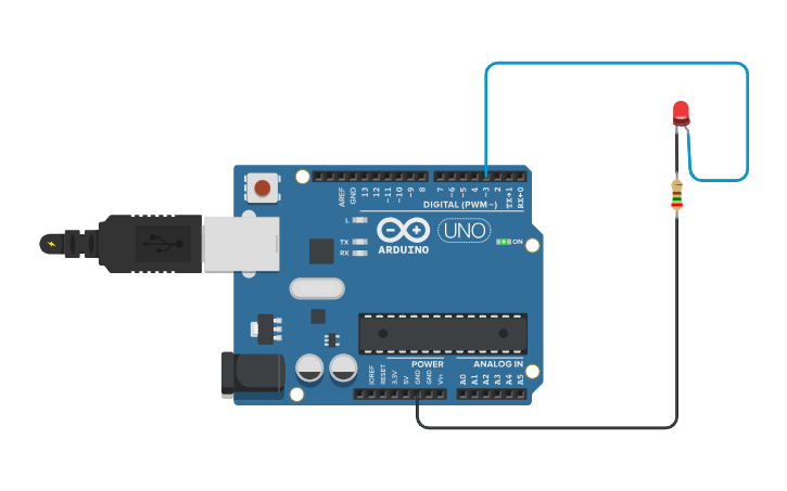 Circuit design Blink Led without delay - Tinkercad
