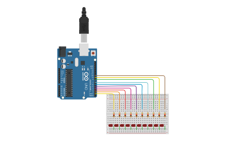 Circuit design Loop for 3 | Tinkercad