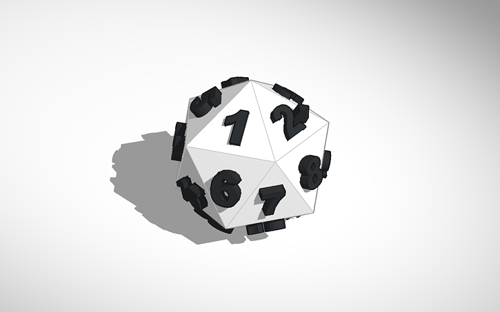 3D design D20 dice | Tinkercad