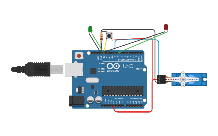 Circuit Design Servo Motor Tinkercad