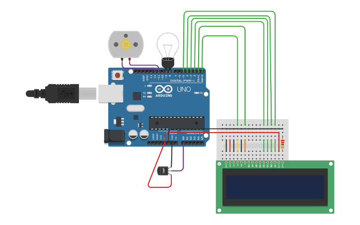 Circuit Design Automatic Room Temperature Control Tinkercad