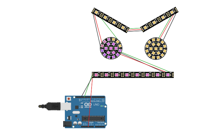Circuit design Neo Pixel Art - Tinkercad