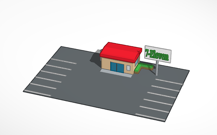 3D design 7-Eleven Building - Tinkercad
