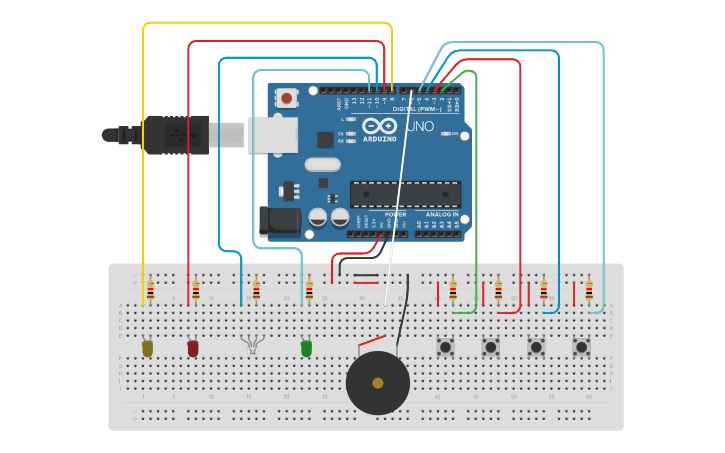 Circuit design Jogo da memória - Genius - Tinkercad
