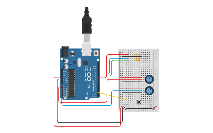 Circuit design RGB Joystick Project - Tinkercad