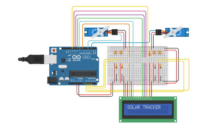 Circuit design Solar Tracking Device | Tinkercad