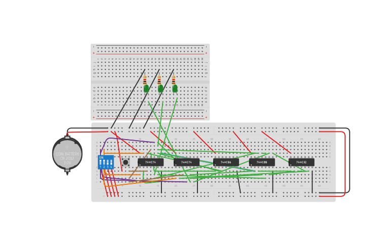 Circuit Design 3 Bit Synchronous Up Counter Using D Flipflop Tinkercad