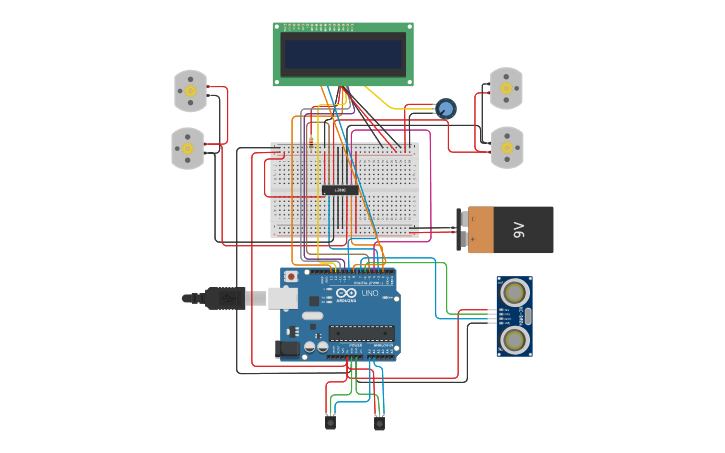 Circuit design night Patrolling Robot Ir sensor and Ultra Sonic Sensor ...
