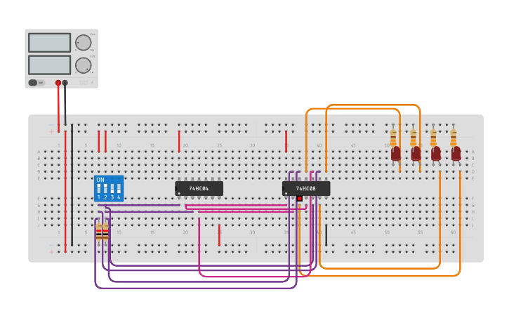 Circuit design wasd - Tinkercad