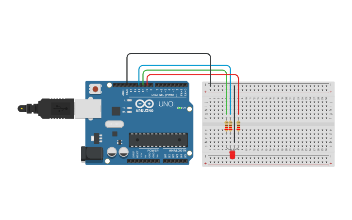 Circuit design Arduino_Breadboard_RGB_01 | Tinkercad