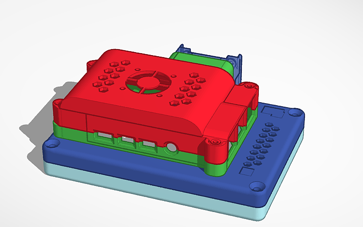 3D design Raspberry Pi 4B 5inch DSI HQ Cam - Tinkercad