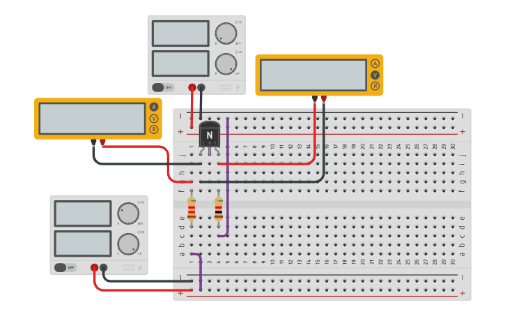 Circuit design Output Characteristic Transistor - Tinkercad