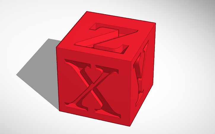 3D design 20mm X-Y-Z cube | Tinkercad