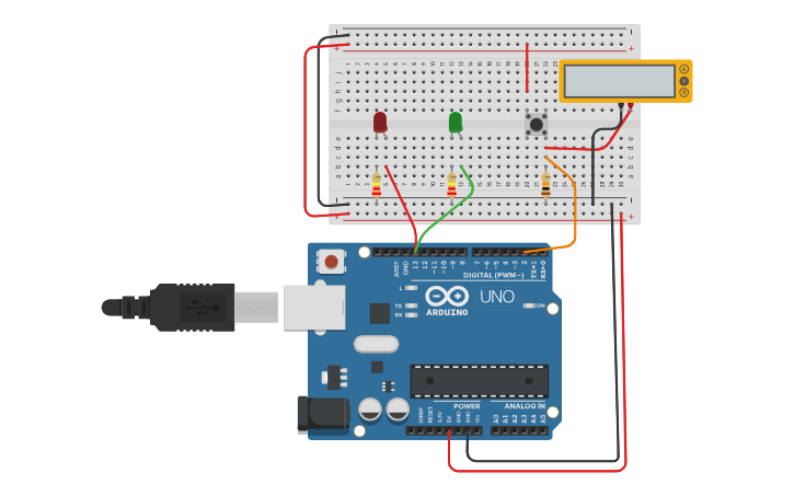 Circuit design Push Button with Arduino - Tinkercad