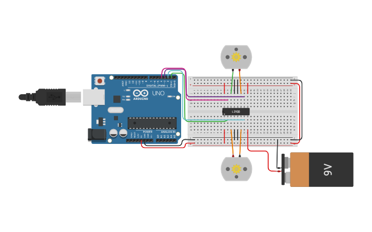 Circuit design Puente H | Tinkercad