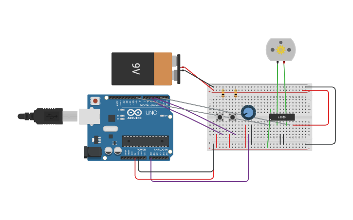 Circuit design Zootropo - Tinkercad