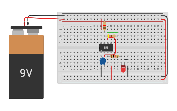 Circuit Design Led Flasher Circuit With A 555 Timer Ic Tinkercad