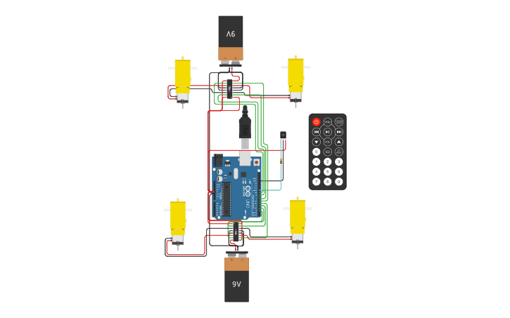 Circuit design CARRO A CONTROL REMOTO - Tinkercad