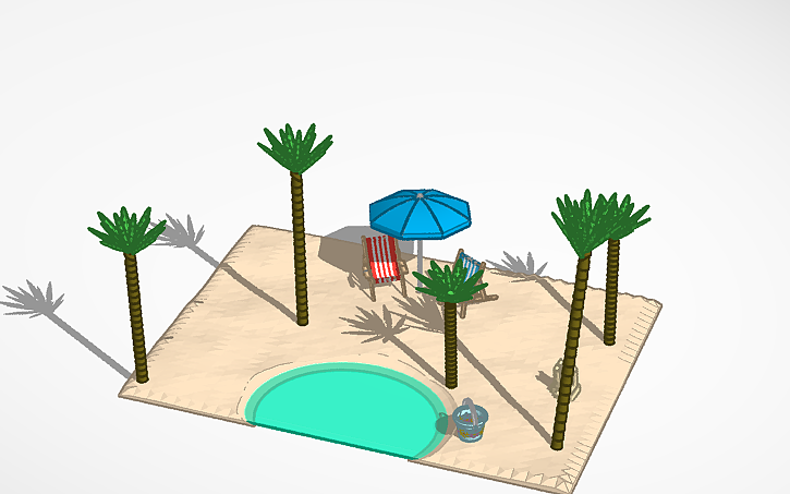 3D design Copy of Summer Beach - Tinkercad
