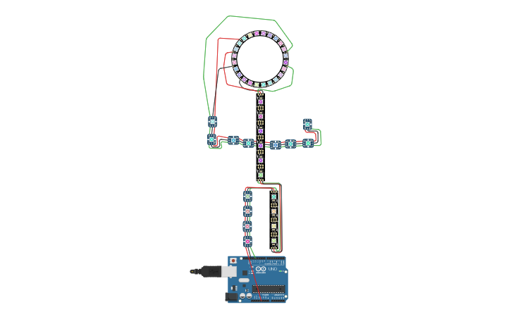 Circuit design neopixel art | Tinkercad