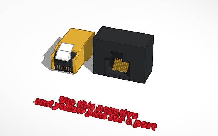 3D design Gigabit Ethernet Cable and Port - Tinkercad
