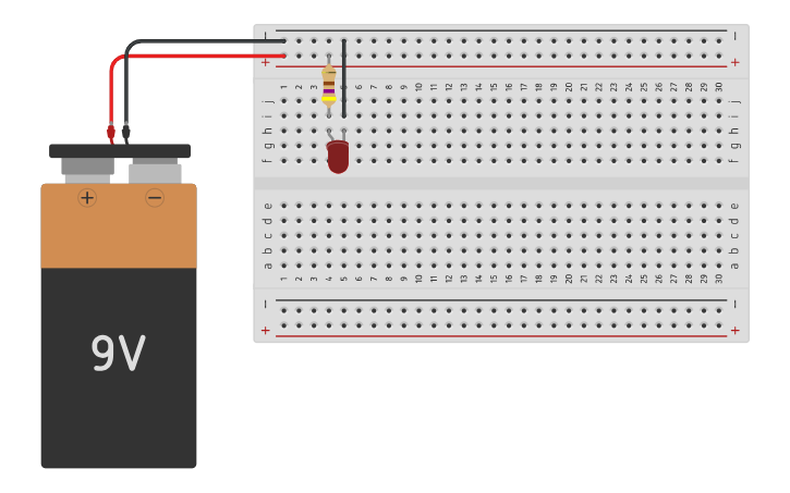 Circuit design Basic LED Circuit - Tinkercad