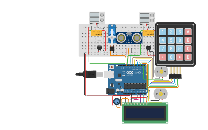 Circuit design Casa Domótica Controlado con arduino y teclado - Tinkercad Circuit design Casa Domótica Controlado con arduino y teclado - Tinkercad