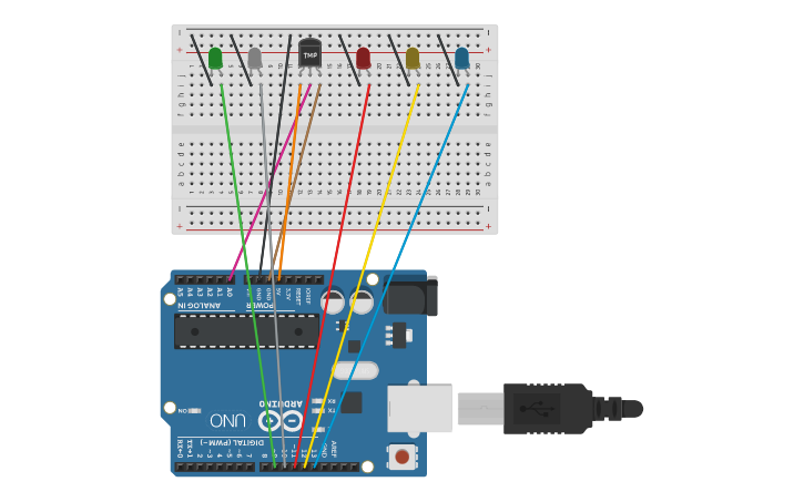 Circuit design TMP-36 นางสาวสุจิตรา สอนดี 63700131 | Tinkercad
