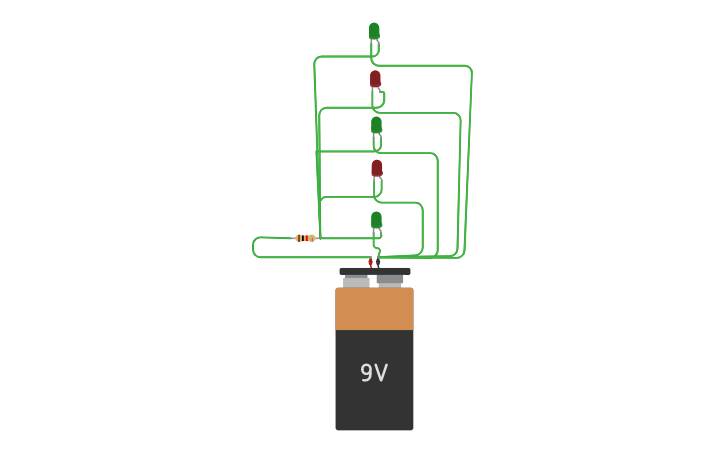 Circuit Design Parallel Connection Of 5 Leds Tinkercad