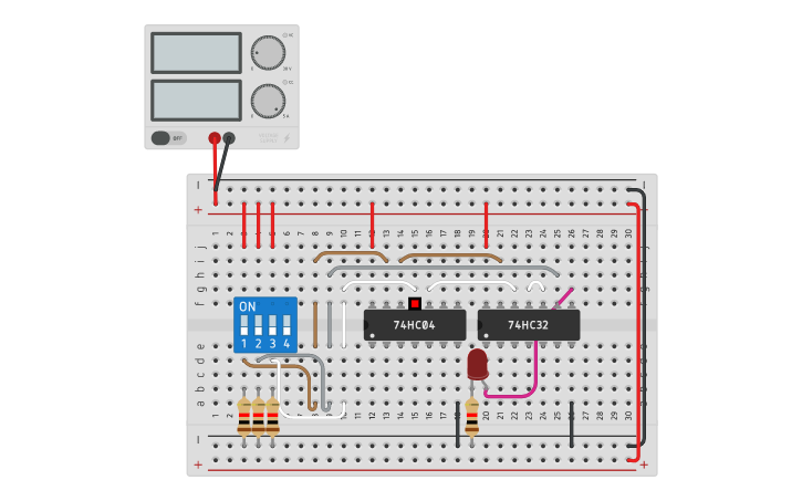 Circuit design SIMPLIFIED LOGIC CIRCUIT | Tinkercad