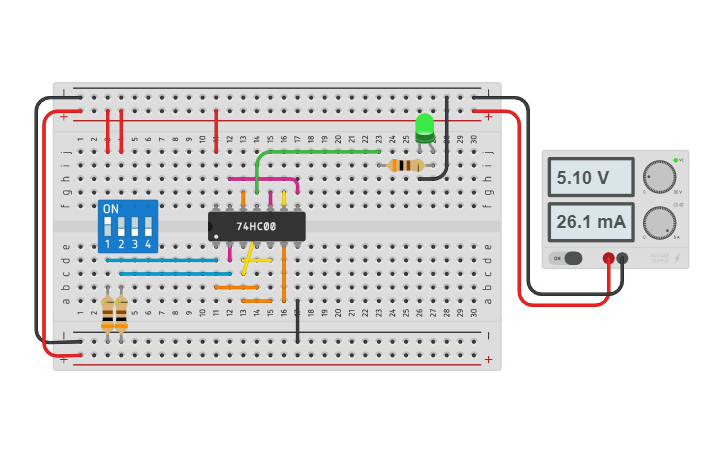 Circuit design XOR Gate Operation using NAND Gate - Tinkercad
