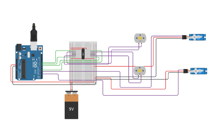 Circuit design ROBOTIC CAR - Tinkercad