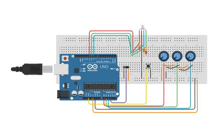 Circuit design Pull up resistor test with reset - Tinkercad