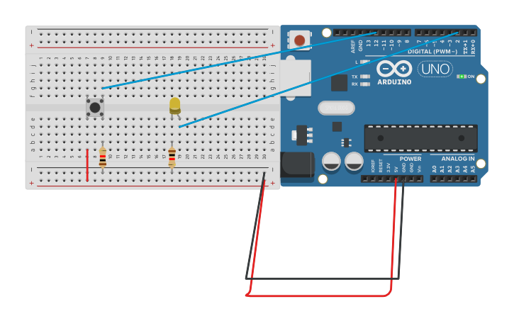 Circuit Design Push Button Tinkercad