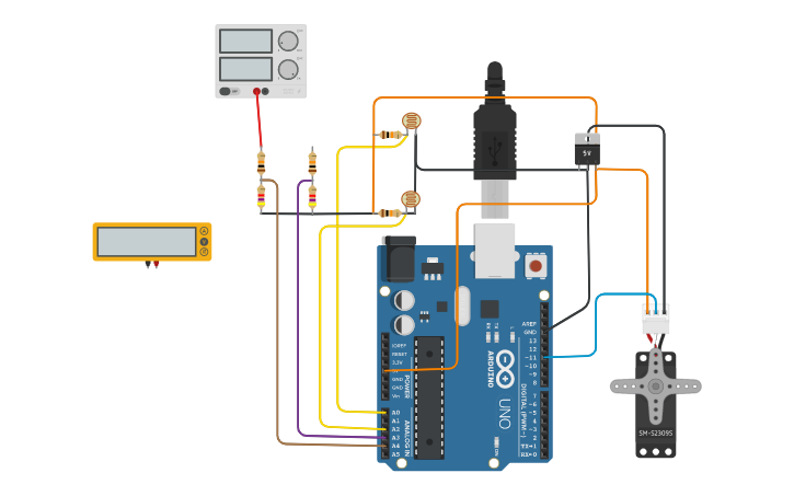 Circuit Design Solar Tracker Tinkercad