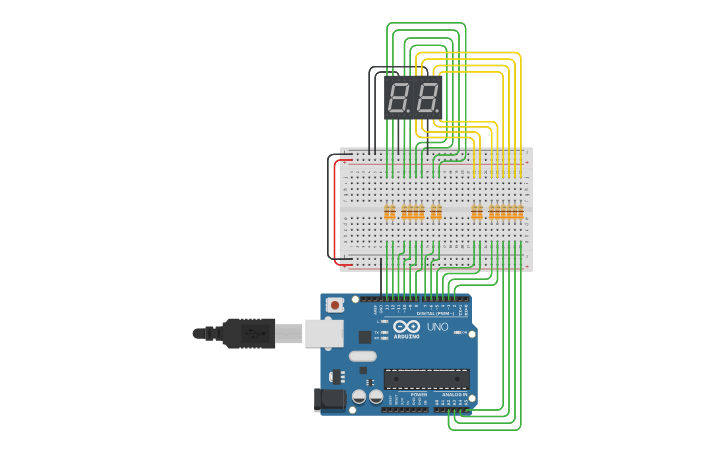 Circuit design 7 Segment Display - Tinkercad Circuit design 7 Segment Display - Tinkercad