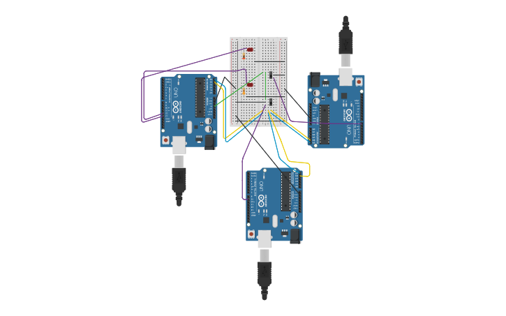 Circuit design I2C Maste Slave - Tinkercad