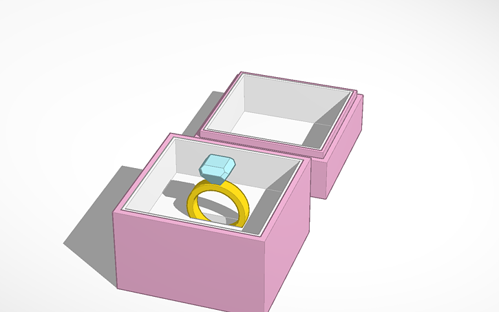 3D design box with a ring - Tinkercad