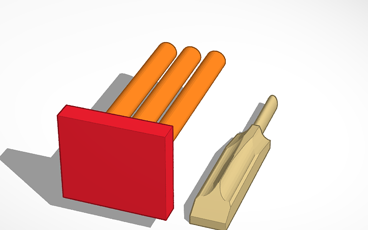 3D design mini cricket set - Tinkercad