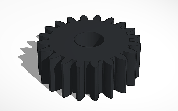 3D design Gear 20 teeth - 12mm - Tinkercad