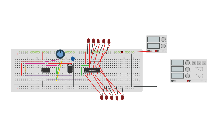 Circuit design Secuencia de leds con 555 - Tinkercad