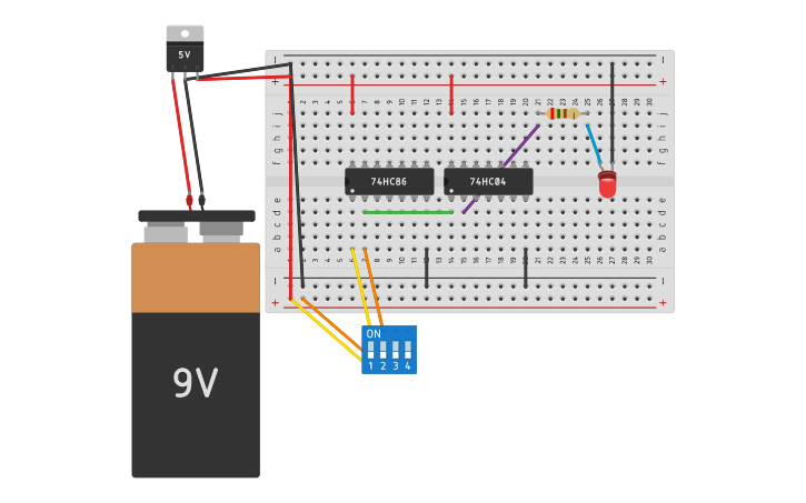 Circuit design EX-NOR Gate | Tinkercad
