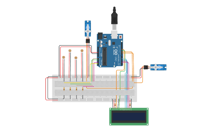Circuit design Solar Tracker - Tinkercad