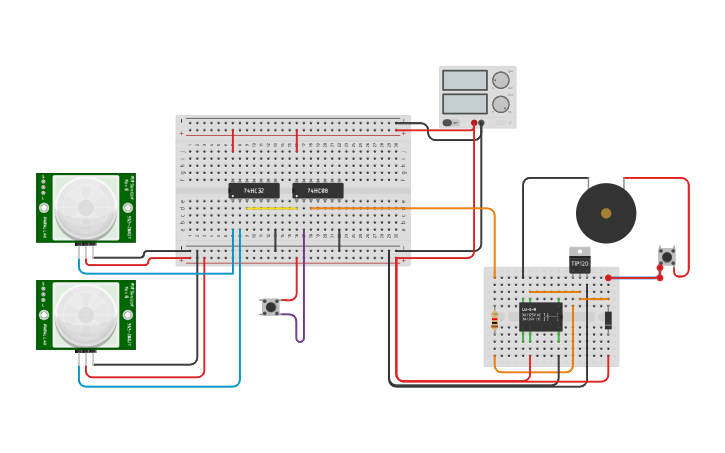 Circuit design projeto alarme | Tinkercad