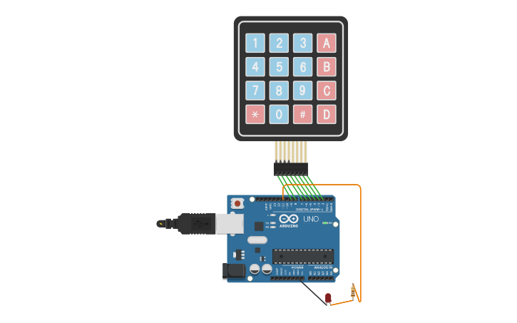 Circuit design KeyPad - Tinkercad