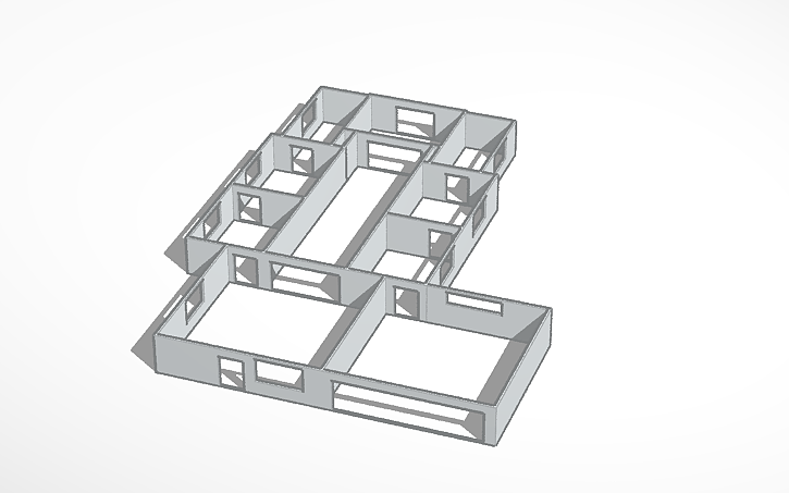 3D design My Dreamhouse Walls w Windows - Tinkercad