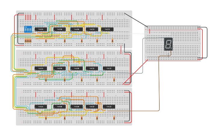 Circuit Design Convertidor Binario A Hexadecimal Tinkercad