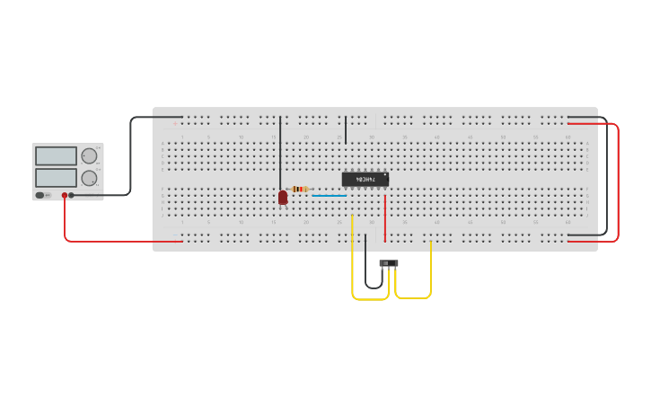 Circuit design IC 74HC04 - Tinkercad